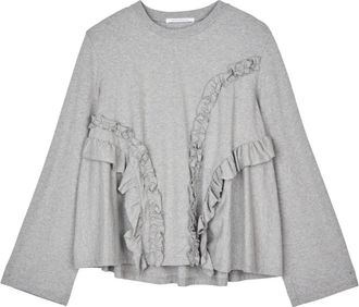 Cecilie Bahnsen t-shirt Alva &agrave; volants - Gris