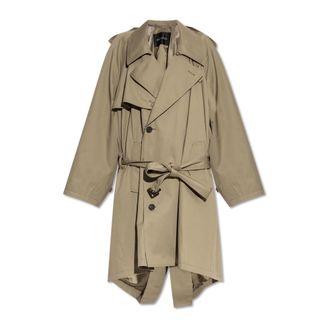 Balenciaga Doppelreihiger Trenchcoat mit G&uuml;rtel - - Coats - Damen - Gr&uuml;n - 2XS