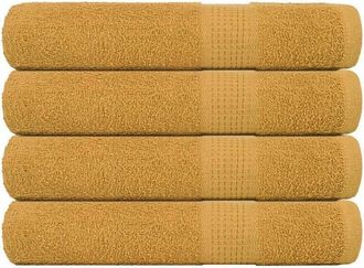 vidaXL Handtücher 4 Stk. Golden 100x200 cm 360 g/m² 100% Baumwolle Vidaxl