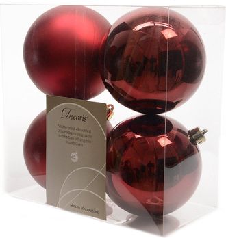 Decoris 22168 Kugeln bruchfest, Glanz matt