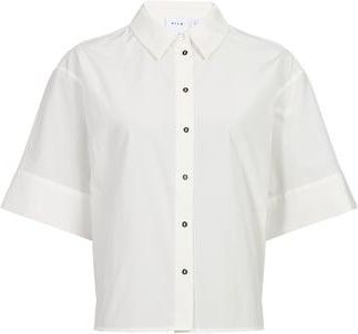 Vila Chemise droite en coton m&eacute;lang&eacute;