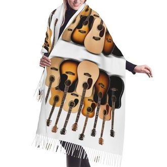 Generic Guitare Femme Scarf Douce Ch&acirc;le Grande Foulard Pour Hiver Soir&eacute;e Automne Mariage