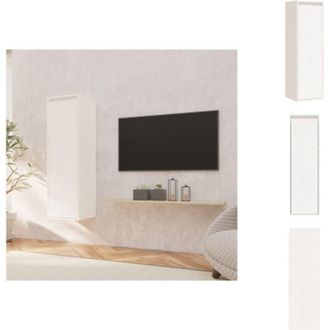 vidaXL Wandschrank Wei&szlig; 30x30x100 cm Massivholz Kiefer - Wandregal - Holz Regal - Kiefernholzm&ouml;bel - Wei&szlig;er Schrank - Aufbewahrungssystem