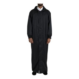 Dolce & Gabbana Schwarze Kapuzen-Windbreaker-Jacke - - Jackets - Herren - Schwarzk - M