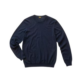 Blauer Rundhals-Strickware - - Knitwear - Herren - Blau - XL