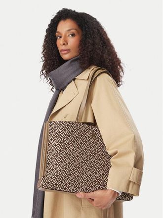 Tommy Hilfiger Handtasche Th Jacquard Tote AW0AW19009 Braun