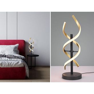 Trio Leuchten Led Tischleuchte sequence dimmbar Messing, Höhe 48cm