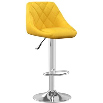 vidaXL Vidaxl - Tabouret de bar Jaune moutarde Velours