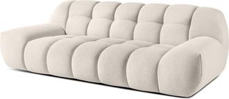 Konsimo Modernes Sitzer Sofa VENA - Stylisches Japandi Couch, Boucl&eacute;-Stoff, Komfortabel & Ergonomisch - Wohnzimmer Couch Design, Premiumqualit&auml;t aus EU. (wei&szlig;