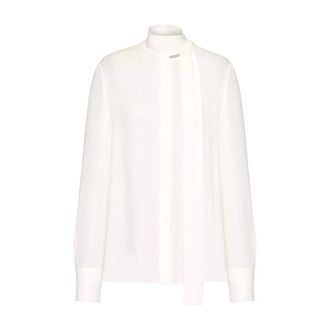 Valentino Garavani Femme, Blouses et Chemises, Beige, Taille: 40 FR Chemise avec D&eacute;tail &Eacute;charpe