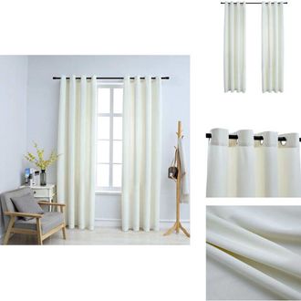 vidaXL Verdunkelungsvorh&auml;nge mit &Ouml;sen 2 Stk. Samt Creme 140x245 cm - Verdunklungsvorh&auml;nge - Samtvorh&auml;nge - Cremefarbene Vorh&auml;nge - Wohnraumdekoration