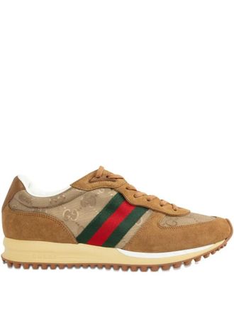 Gucci Low-Top Sneaker - Low-Top Sneakers In Camel Gg Canvas - Gr. 7 - in Braun - f&uuml;r Damen