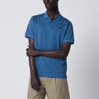 Prada Light blue cotton piqu&eacute; polo