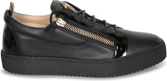 Giuseppe Zanotti Homme, Chaussures, Noir, Taille: 43 EU Baskets basses en cuir verni