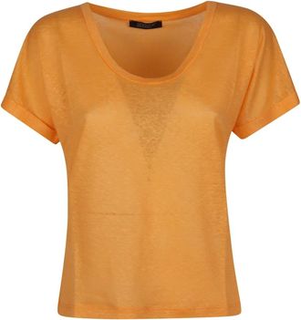 Aragona Femme, Tops, Orange, Taille: 34 FR U Neck T-Shirt