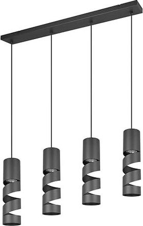 Trio Leuchten Pendelleuchte Stream 364000432, Metall Schwarz matt, exkl. 4x GU10