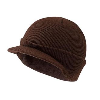Generic Bonnet dhiver avec visi&egrave;re et cache-oreilles pour homme - Bonnet en polaire et &eacute;charpe - Noir, caf&eacute;, S