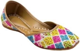 Generic Femmes Mariage Jutti Etnic Khussa Fashion Mojari Plat Wear Bellies US Taille 6-10 DLY, motif 2, 38.5 EU