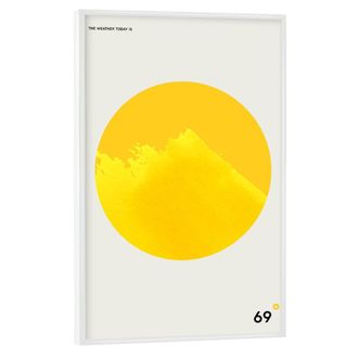 artboxONE Poster mit wei&szlig;em Rahmen 30x20 cm gelb Typografie Mount Everest - Bild Berg abstrakt Everest