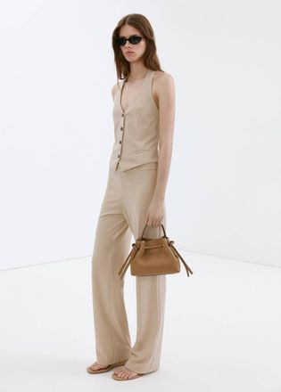 Mango Gilet emmanchures am&eacute;ricaines boutons sable - Femme - XXS - MANGO