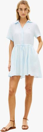 Tommy Hilfiger Robe courte &agrave; manches courtes en lin