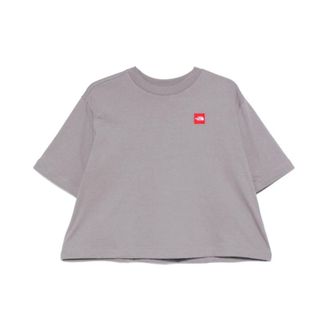 The North Face Femme, Tops, Gris, Taille: 36 FR Maglietta girocollo manica corta logo
