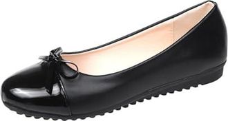 Generic Ballerines d&eacute;contract&eacute;es &agrave; bout rond pour femme - Confortables, l&eacute;g&egrave;res et &eacute;l&eacute;gantes - Pour le travail et les f&ecirc;tes, Noir, 39.5 EU
