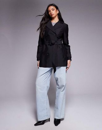 Forever New Trench-coat court avec ceinture - Noir
