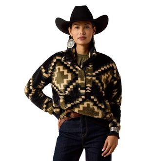 Ariat Womens Berber Sweatshirt Long Sleeve in Gambit Southwest Print, Size 2X-Large, by Ariat