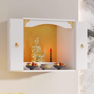 Generic Buddha-Altar, chinesischer Schrein-Altartisch, Wand-Buddha-Nischenaltarschrank, kleine Meditationstische, pers&ouml;nliche Opfergabentische f&uuml;r Puja, Gebet