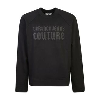 Versace Jeans Couture Schwarzer Sweatshirt Aw24 Stilvoll Modern Luxus - - Sweatshirts & Hoodies - Herren - Schwarzk - S