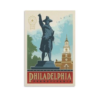 Generic Retro American Travel Poster Philadelphia 1 Wandkunst Poster Drucke Wohnkultur Bild Leinwand Gemälde Poster 20 x 30 cm