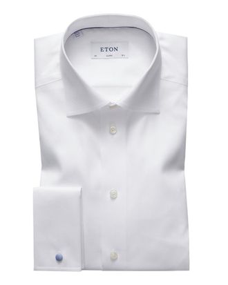 Eton Unifarbenes Hemd mit Zierknopf, Classic Fit in