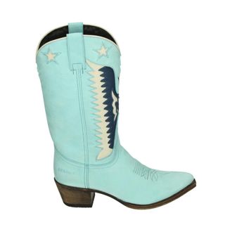 Sendra Westernstiefel Hellblau Nubukleder - - Shoes - Damen - Blau - 40 EU