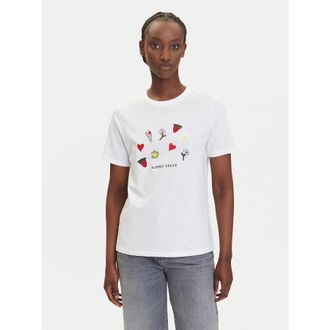 Pieces T-Shirt Funly 17160308 Wei&szlig; Regular Fit