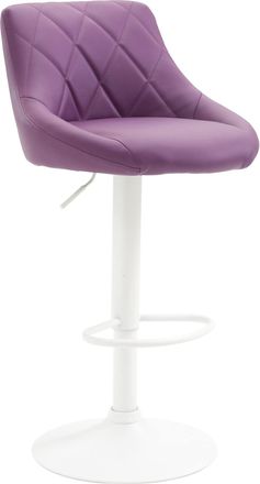 Clp Barhocker Lazio Mit Kunstlederbezug I Drehbarer Thekenhocker Mit Fußstütze I Höhenverstellbarer Barstuhl Mit Trompetenfuß, Farbe:lila, Gestell Farbe:w