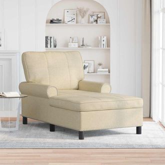 vidaXL vidaXL Chaise longue avec coussin Cr&egrave;me 91 x 157 x 91 cm tissu