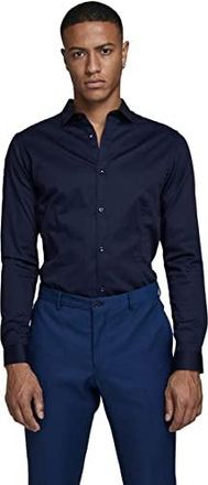 Jack & Jones 12097662 - Chemise habillée - Taille Normale - Manches Longues - Homme - Bleu (Navy Blazer/Super Slim) - 44 (Taille Fabricant: XL)