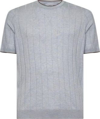 D4.0 Homme, Tops, Gris, Taille: XL T-shirt ras du cou c&ocirc;tel&eacute;