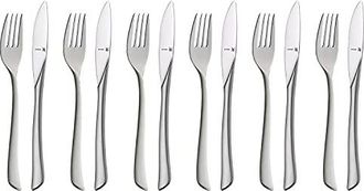 WMF Virginia Dessertbesteck 12teilig, Vorspeisenbesteck für 6 Personen, Frühstücksbesteck, Cromargan protect teilmattiert, kratzbeständig, spülmaschinenfe