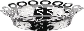 Alessi Vimini Korbschale, durchbrochen, Edelstahl 18/10, Stahl, 25 cm