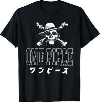 OnePiece Kanji & Strohhut Piraten Logo Anime T-Shirt