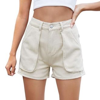 Generic Bermuda Femme Bleu Marine Bermuda Velours Ample Musculation Handball Ecru Paillettes Elegant Ensemble Couture Sarouel Trou&eacute; Corsaire Abeille Mode Mult