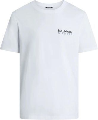 Balmain Homme, Tops, Blanc, Taille: 2XS T-hirt Mirror