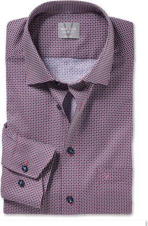 Marvelis Herren Oberhemd Langarm Comfort-Fit,Einfarbig,13 New Kent,dunkelrot 39,44