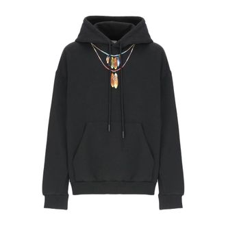 Marcelo Burlon Schwarzer Hoodie mit Frontprint - - Sweatshirts & Hoodies - Herren - Schwarzk - S