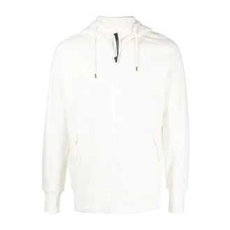 C.P. Company Diagonal Raised Fleece Zip Hoodie - - Sweatshirts & Hoodies - Herren - Wei&szlig; - L
