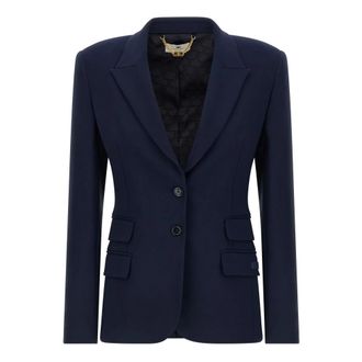 Elisabetta Franchi Peak Lapel Crepe Blazer - - Jackets - Damen - Blau - S