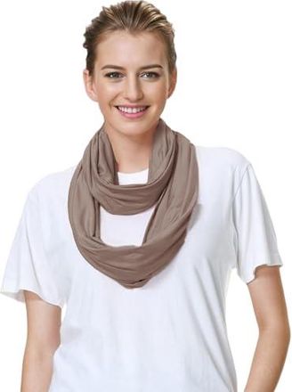 Lina & Lily &Eacute;charpe Infinity l&eacute;g&egrave;re en jersey modal de qualit&eacute; sup&eacute;rieure pour femme, kaki, taille unique