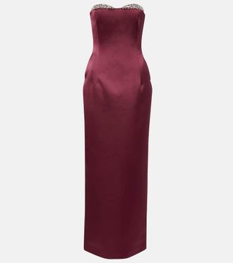 New Arrivals Robe longue Noélie en satin à ornements